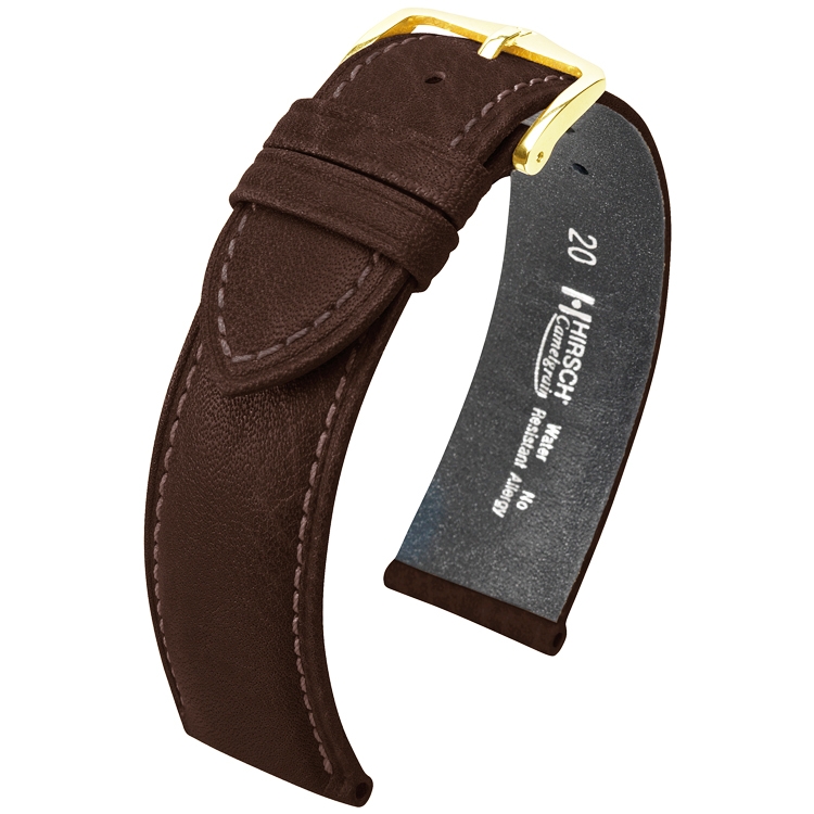 Hirsch Camelgrain Horlogebandje Pro Skin Antiallergisch Bruin